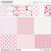 Lovehearts Layered Patterns (CU) by GS Creations
