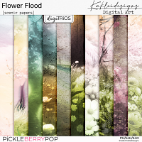 Flower Flood Scenic Papers by Kakleidesigns
