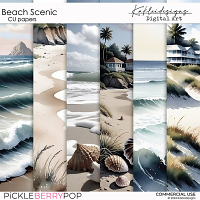CU Beach Scenic Papers by Kakleidesigns