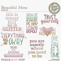 Beautiful Mess Word Art by Chere Kaye Designs at www.pickleberrypop.com