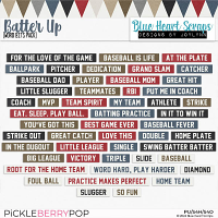 Batter Up Word Strips by Blue Heart Scraps