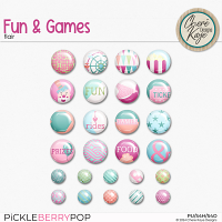 Fun & Games Flair by Chere Kaye Designs at www.pickleberrypop.com