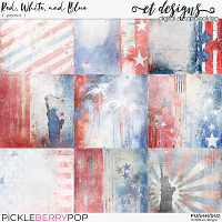 Red, White, and Blue Digital Scrapbooking Papers by et designs ...