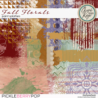 Fall Florals Paint Splatters by Chere Kaye Designs at www.pickleberrypop.com