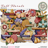 Fall Florals Elements by Chere Kaye Designs at www.pickleberrypop.com