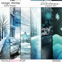 Magical Winter Scenic Papers by Kakleidesigns