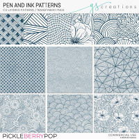 Pen and Ink Patterns (CU) by GS Creations