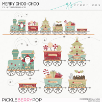 Merry Choo Choo Layered Templates (CU) by GS Creations