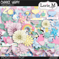 Choose Happy Element Pack by LorieM Designs