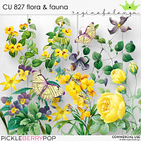 CU 827 FLORA & FAUNA DIGITAL SCRAPBOOKING COMMERCIAL USE by reginafalango