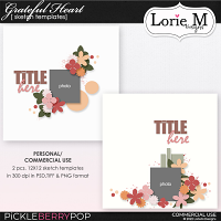 Grateful Heart Sketch Templates by LorieM Designs