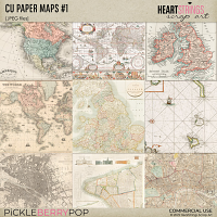 CU Paper Maps #1 by Heartstrings Scrap Art