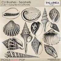 CU Brushes - Seashells by Palvinka Designs