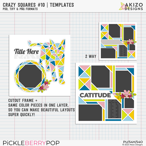 Crazy Squares 10 | Templates by Akizo Designs