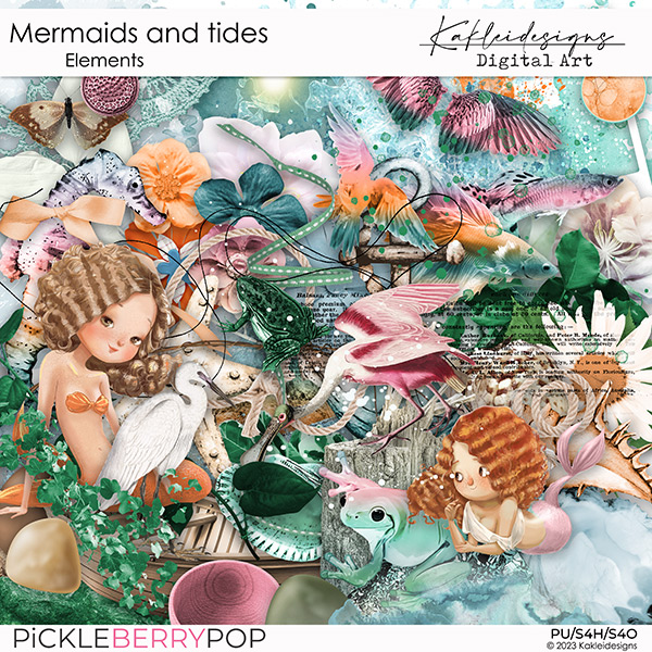 Mermaids and Tides Elements by Kakleidesigns