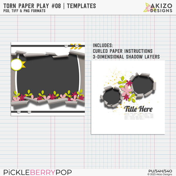 Torn Paper Play 07 | Templates by Akizo Designs